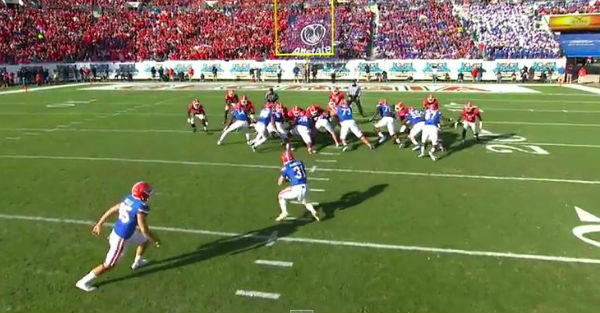 Florida's fake field goal hero Mike McNeely celebrated the win over ...