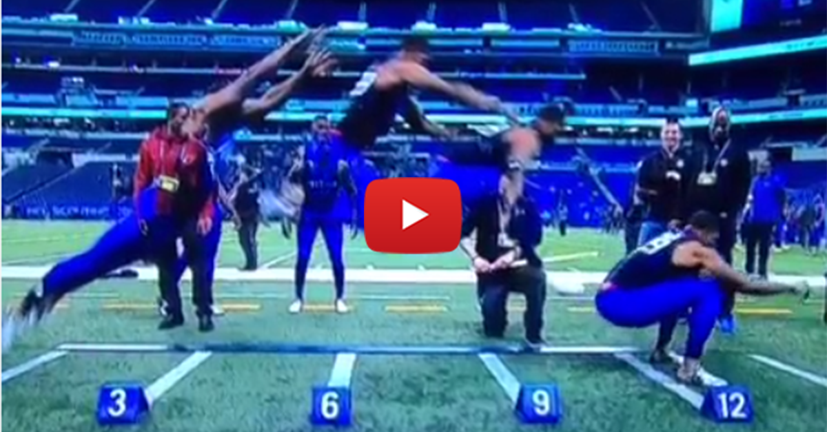 Byron Jones breaks world record for the broad jump at the NFL Combine ...