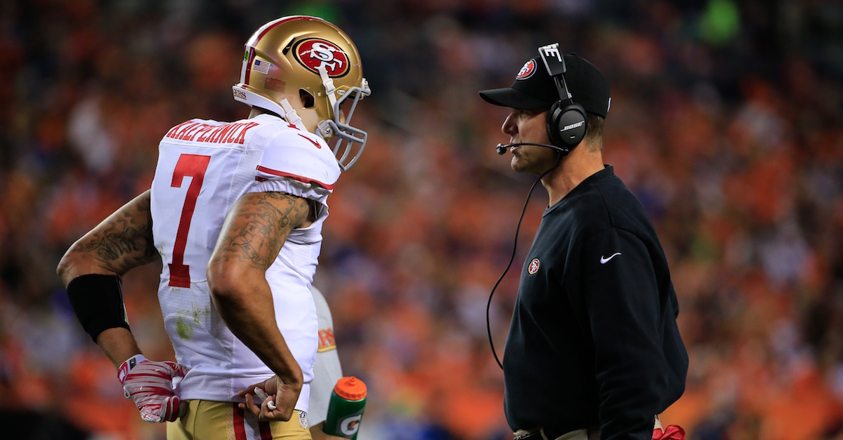 Jim Harbaugh walked back a controversial comment about Colin Kaepernick ...