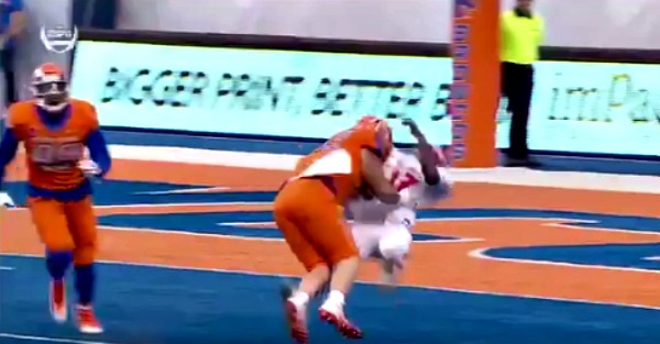 College QB gets absolutely destroyed and can barely walk off the field ...