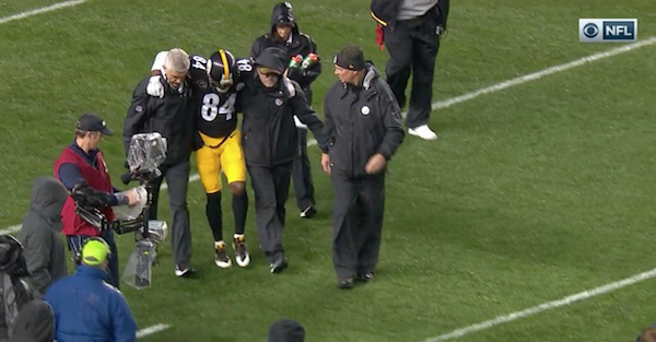 Antonio Brown had to be helped off the field after suffering brutal ...