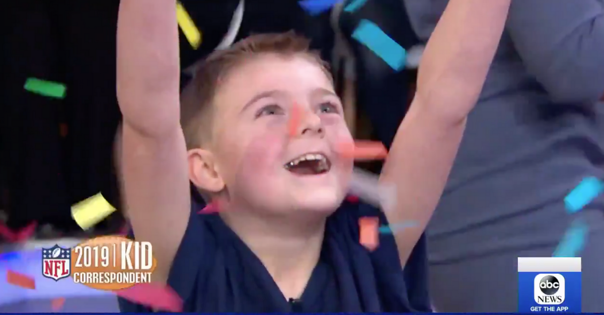 WATCH: 8-Year-Old Boy Stunned After Winning Super Bowl-Sized Job - FanBuzz