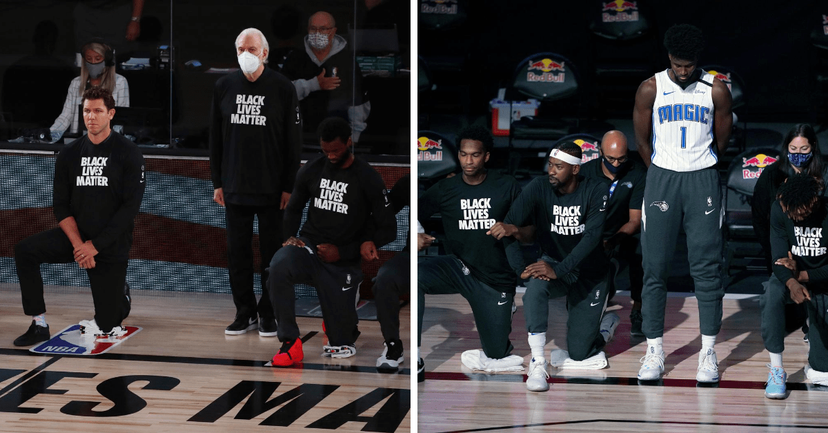 NBA Players, Coaches Kneel During National Anthem - FanBuzz