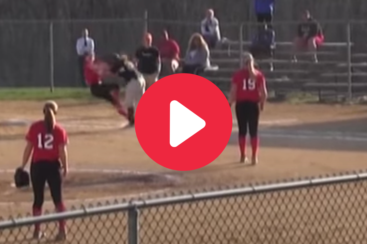 Softball Runner Flattens First Baseman, Gets Ejected Then Beaned Next ...