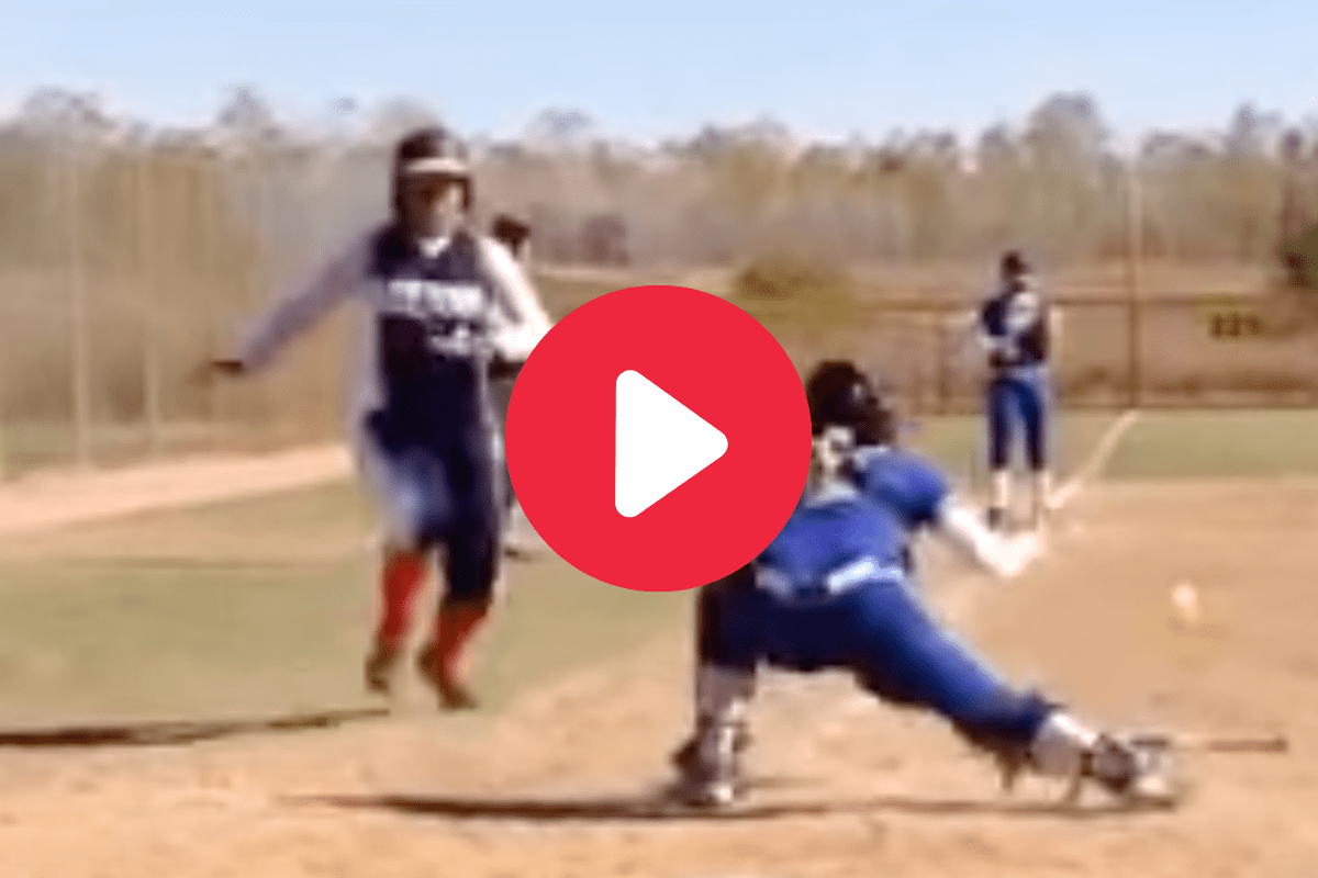 Softball Runner Forearms Catcher in Nasty Collision - FanBuzz
