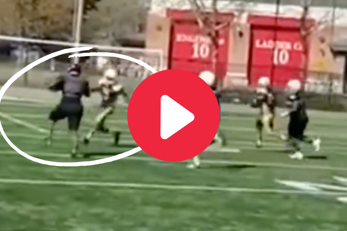 Monster Youth Football Hit Pops Helmet Off Defender - FanBuzz