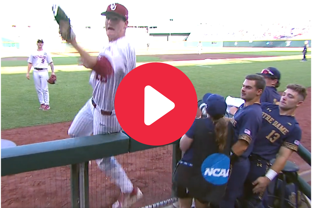 Oklahoma First Baseman's "Catch of the Tournament" Was Flipping ...