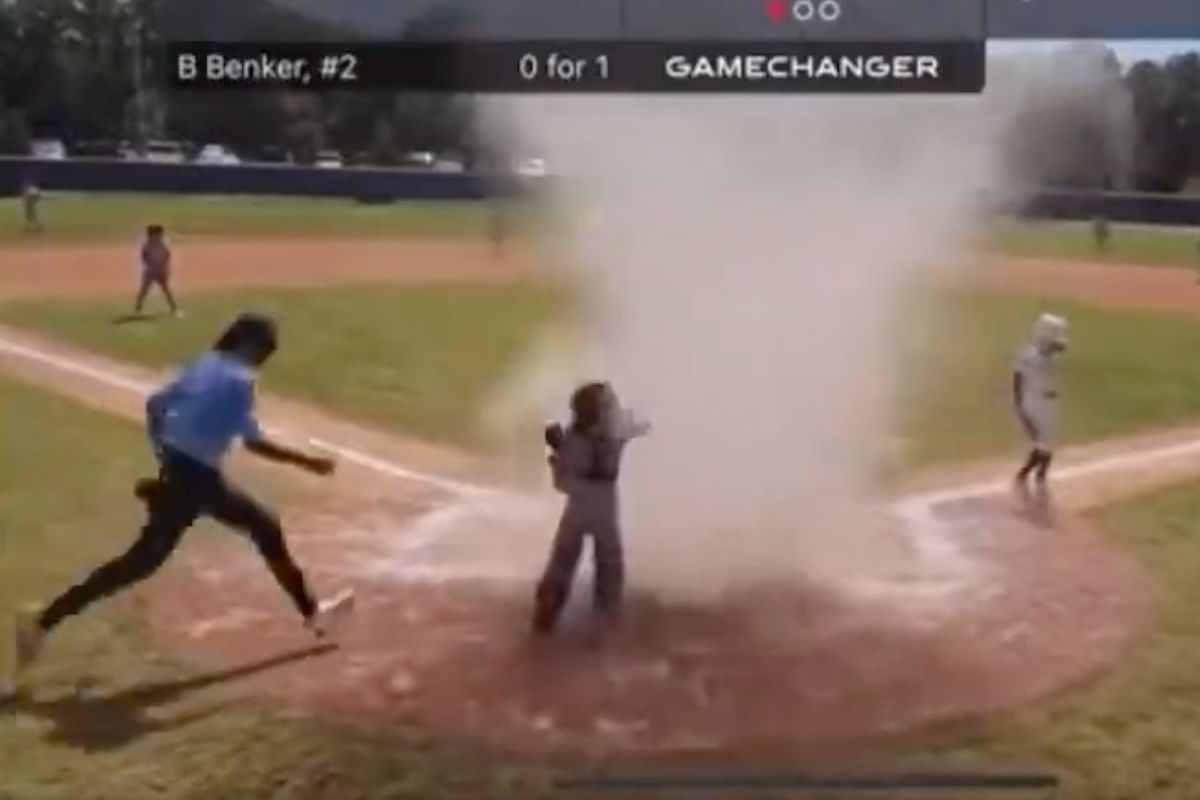 Watch: Heroic Umpire Rescues Youth Catcher From Dust Devil
