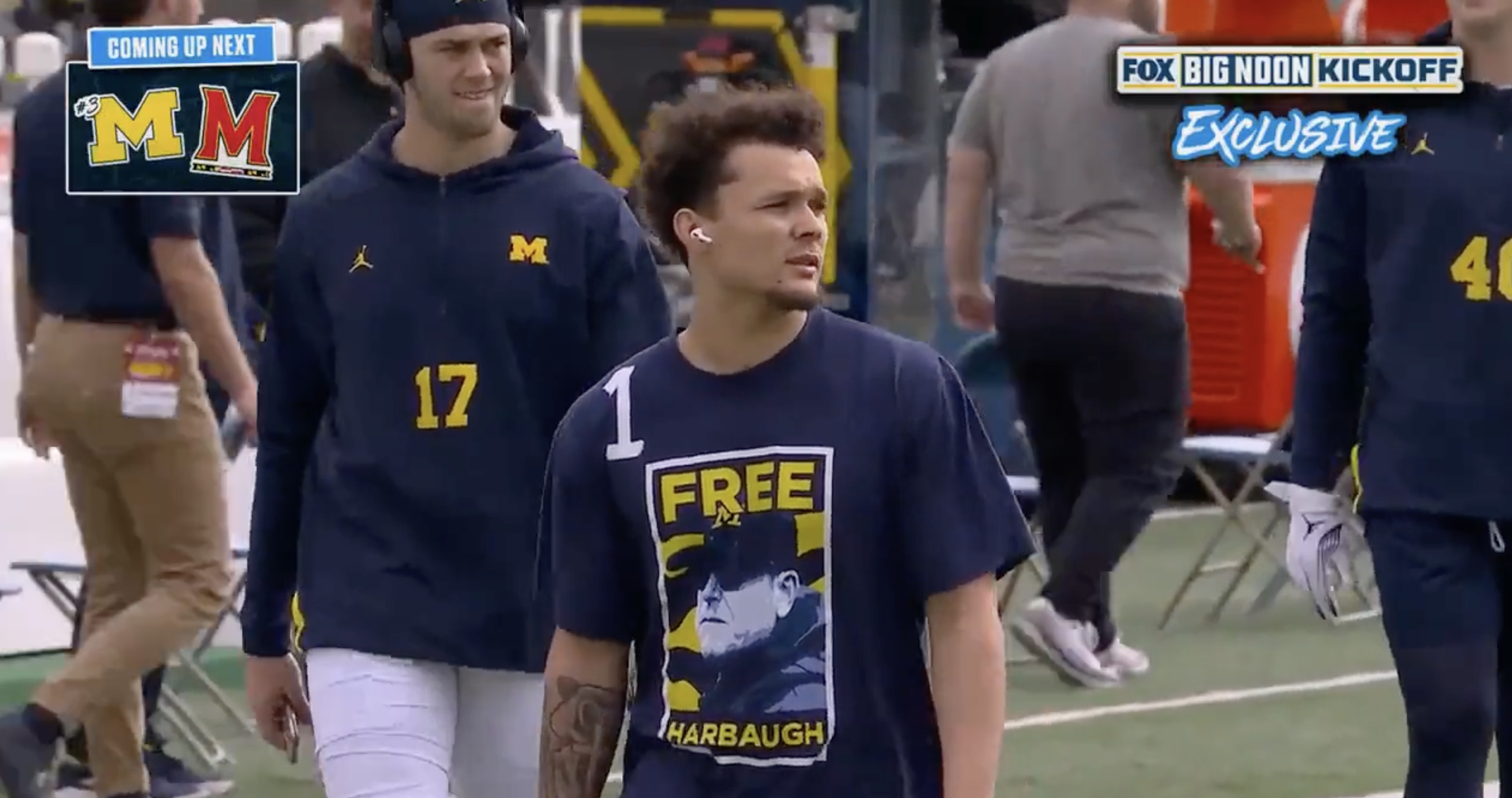 Michigan Players Wear 'Free Harbaugh' Shirts vs Maryland