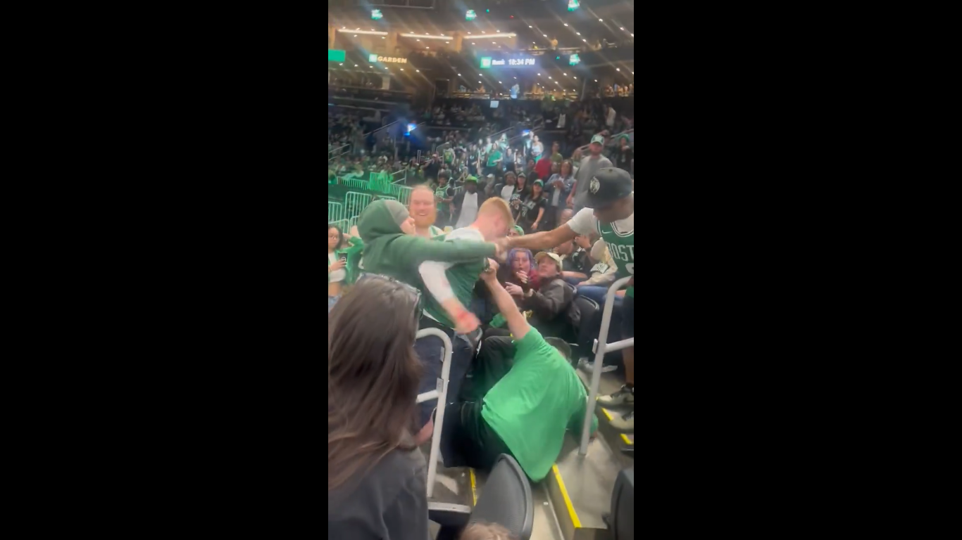 Celtics Fan Tees Off On Another At Watch Party