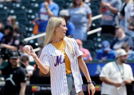 Internet Viral Sensation 'Hawk Tuah' Girl Throws Out First Pitch At New ...