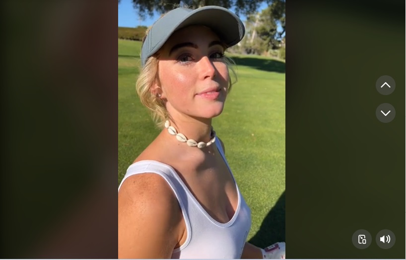 Golf Girl Grace Charis Putts It In, Using Club As a Pool Cue