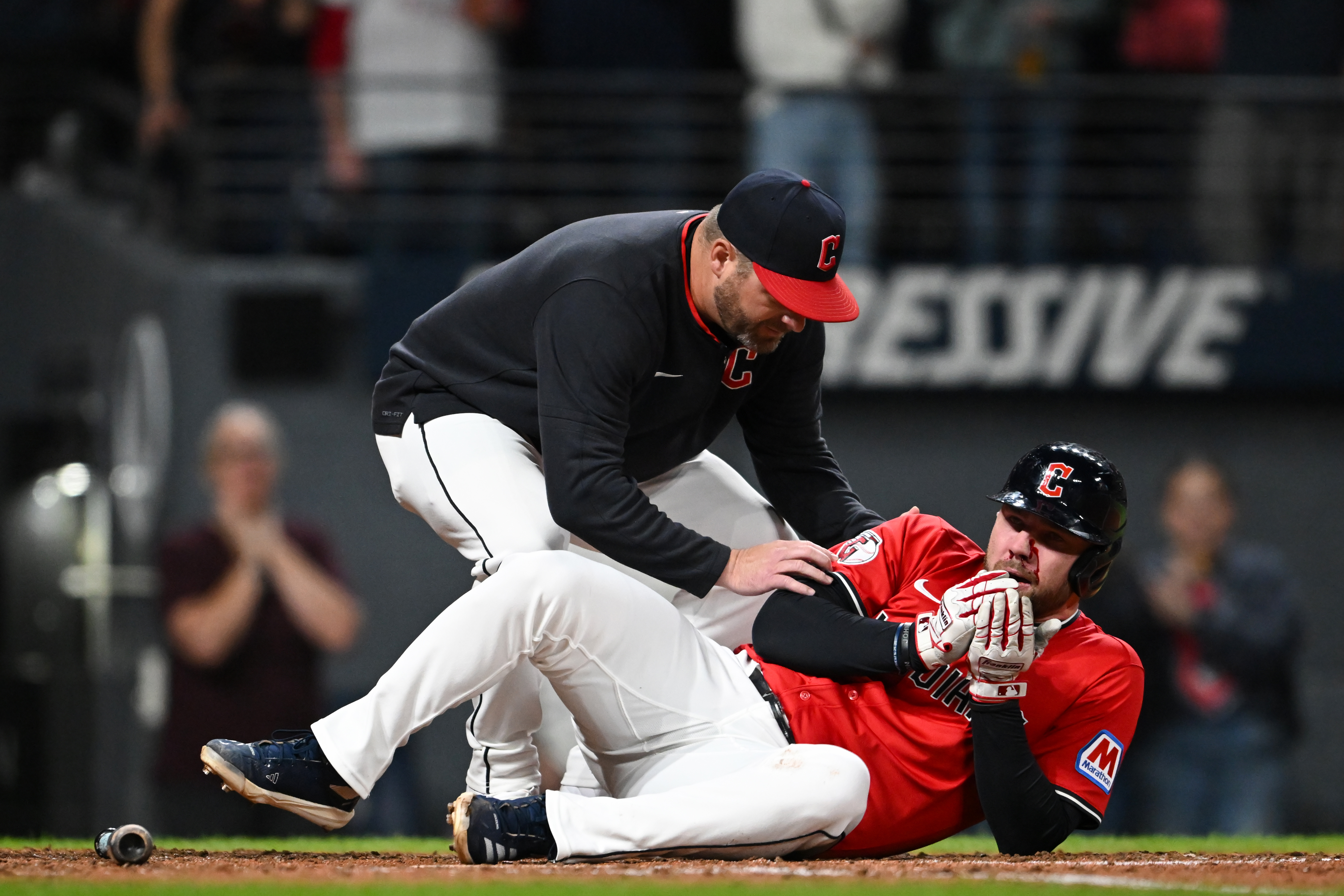 Guardians offer positive update on David Fry, hit in face with fastball
