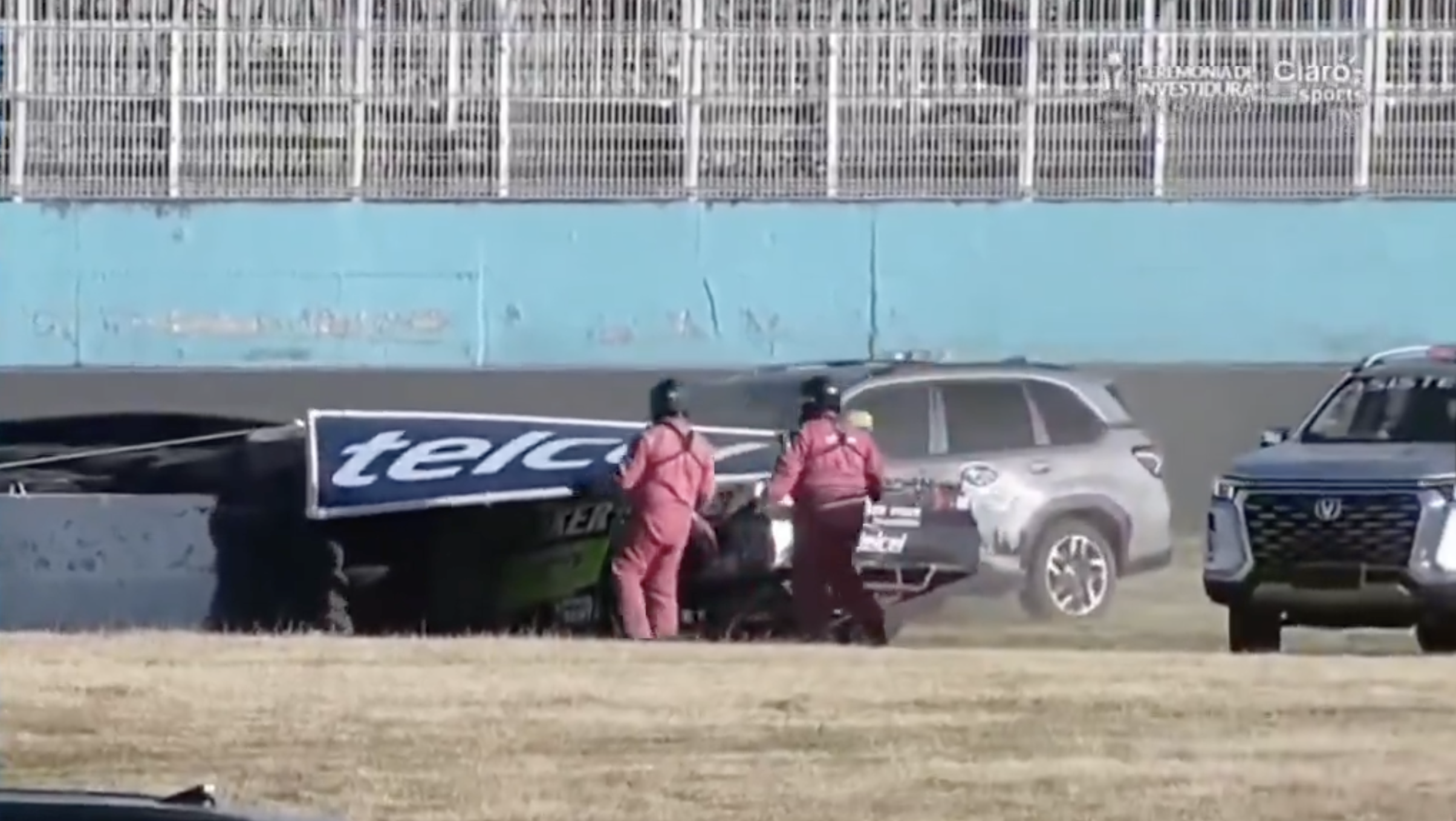 Safety car crashes into NASCAR Mexico entry under caution - FanBuzz