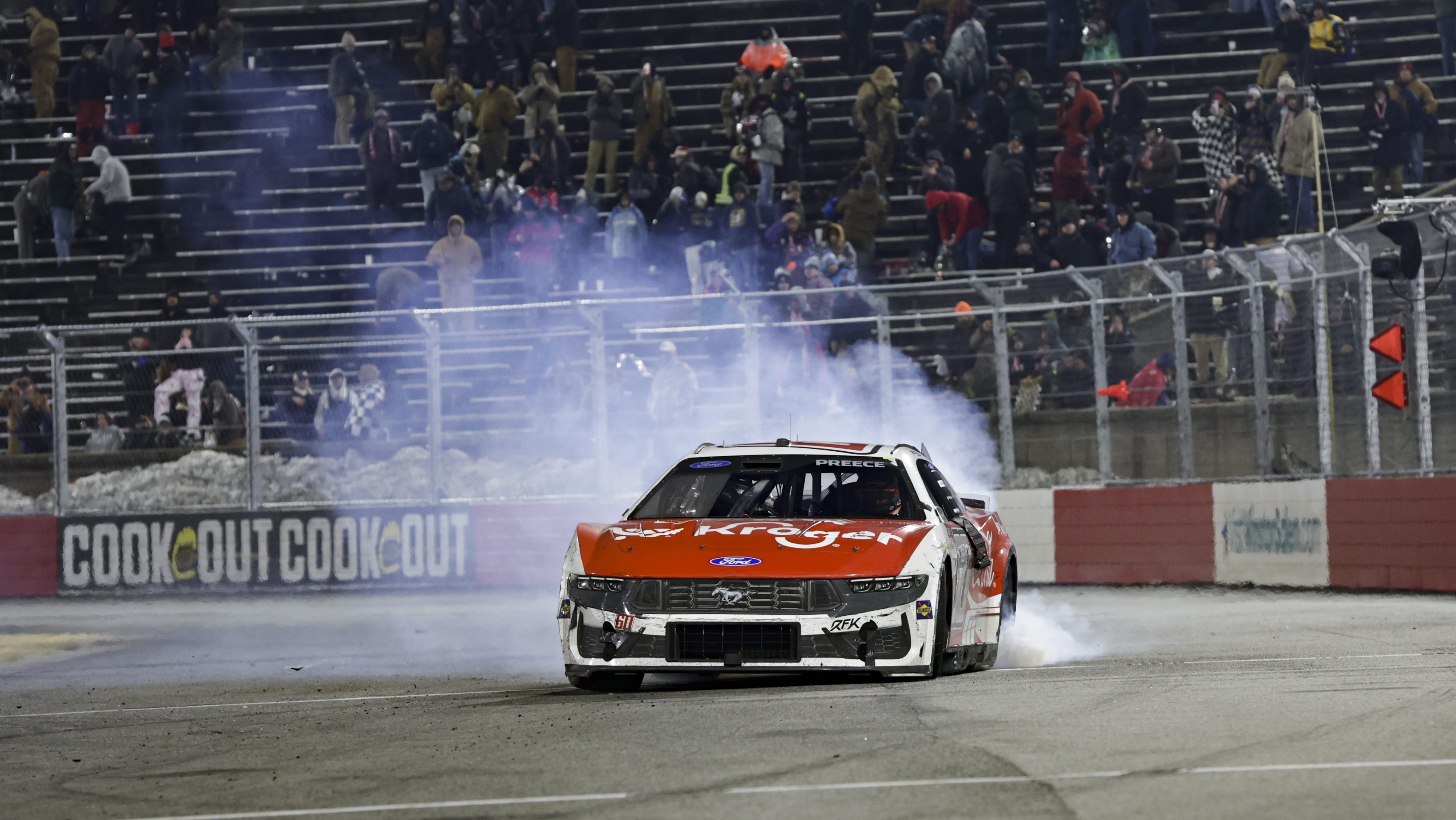 Ryan Preece captures first Cup win, a wild, sleet-impacted event - FanBuzz